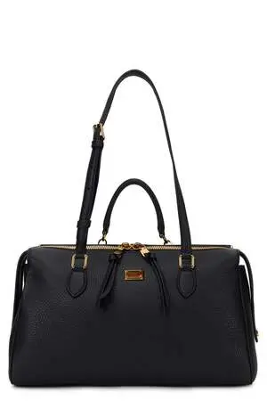 Dolce & Gabbana Leather Tote Handbag With Adjustable Strap And Zip Closure