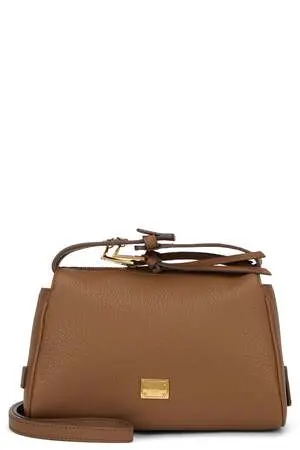 Dolce & Gabbana Vittoria Leather Shoulder Handbag With Adjustable Strap 13.5 Cm X 19.5 Cm X 8 Cm - Brown
