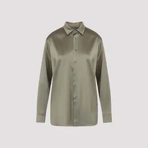 Ralph Lauren Adrien Satin Acetate Blend Shirt - Brown