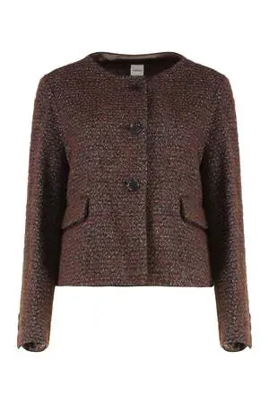 Aspesi Short Cut Button-front Jacket Sweater With Flap Pockets