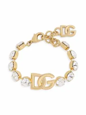 Dolce & Gabbana Logo Lettering Crystal Mini Bracelet - Oro
