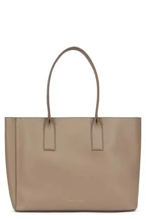 Marc Jacobs J Marc Work Leather Tote Handbag With Long Shoulder Handles - Beige