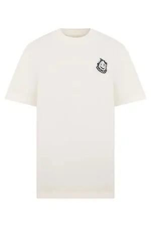Moncler Logo Print Cotton T-shirt - Ivory