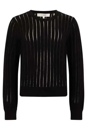 FRAME Ribbed Knit Sweater - Black
