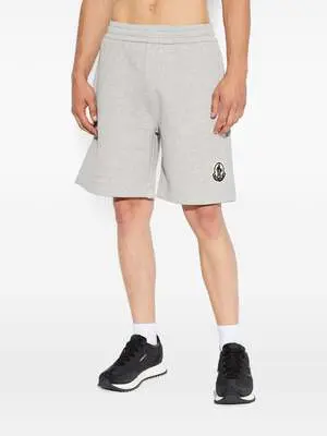 Moncler Logo Patch Jersey Shorts - Lightgrey