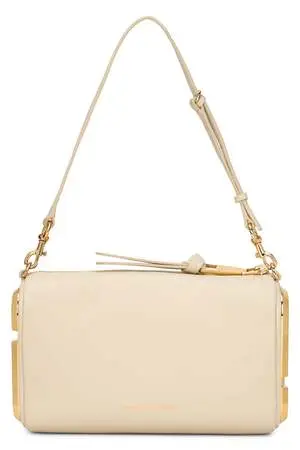 Marc Jacobs Snapshot Leather Shoulder Bag With Adjustable Strap - Panna