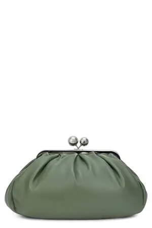 Max Mara Weekend Pasticcino Sheepskin Handbag Medium With Snap Closure - Green