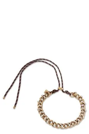 Max Mara Chain And Rope Necklace With Adjustable Leather-lace Closure
