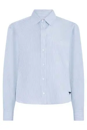 Max Mara Striped Cotton Poplin Button-down Shirt With Long Sleeves