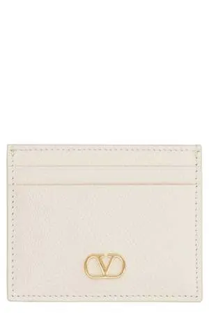 Valentino Garavani Vlogo Signature Leather Mini Card Holder With Five Slots