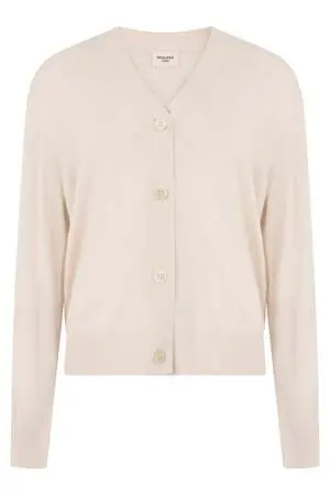 MAX MARA Weekend Max Mara Weekend Cropped Wool-Silk-Cashmere Cardigan With Button Front