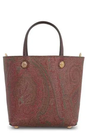 Etro Paisley Jacquard Mini Tote Handbag With Suede Lining