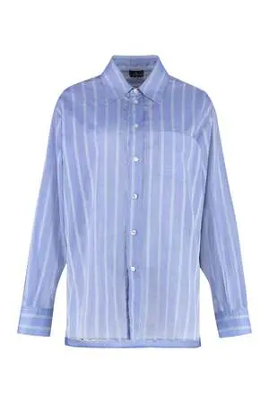 Etro Striped Cotton Shirt With Front Pocket