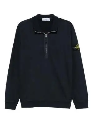 Stone Island Cotton Half-zip Sweatshirt - Blu