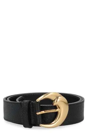 Etro Etched Paisley Leather Belt With 3.5 Cm Height And 6x6 Cm Buckle - Black