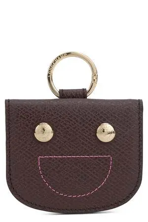 Longchamp Leather Card Holder With Ring - Brown