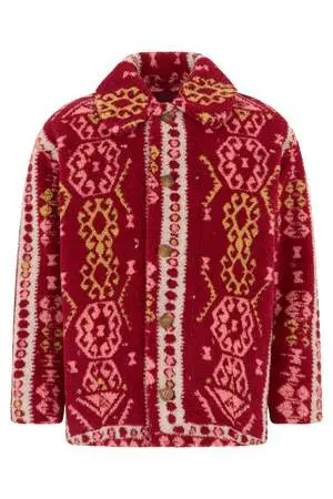 MOTHER Elegant Oversized Fleece Jacket - Red