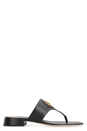 Valentino Garavani Vlogo Signature Leather Slide Sandals