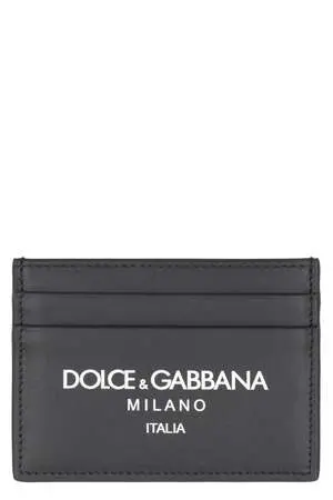 Dolce & Gabbana Smooth Calfskin Mini Card Holder With Four Slots - Black