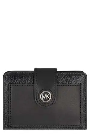 Michael Kors Pebbled Leather Mini Mercer Wallet - Black