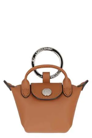 Longchamp Le Pliage Xtra Mini Leather Keychain, 10 X 9 Cm - Brown