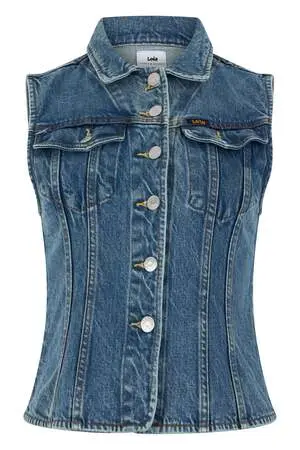 LOIS Denim Gilet Denim Vest With Buttons And Chest Pockets - Blue