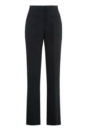 MSGM Crêpe Tailored Trousers With Flared Hem - Black