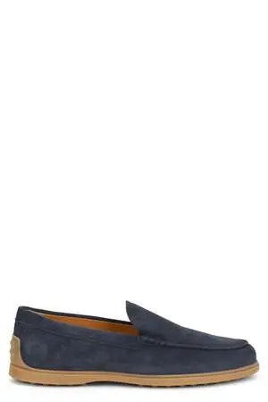 TOD`S Tod's Suede Loafer-to-slipper With Rubber Sole For - Blue