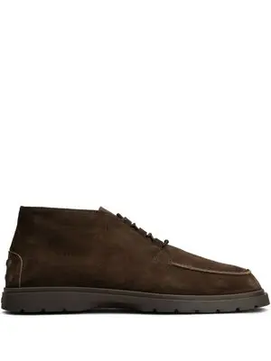 TOD`S Front Lace-up Boots With Round Toe - Brown