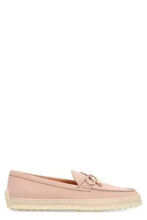 TOD`S Tod's Slip-on Loafers In Nubuck With Cord-embellished Details - Pink