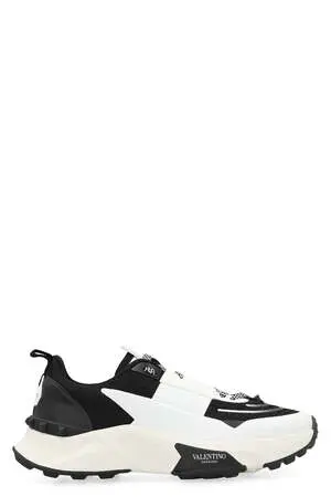 Valentino Garavani True Act Mesh Sneaker With Leather Details And Decorative Studs - Black