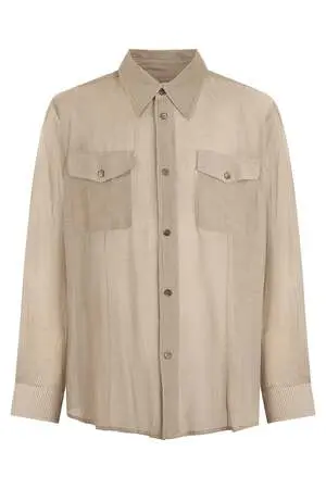 Our Legacy Classic Checkered Silk And Cotton Long-sleeved Shirt