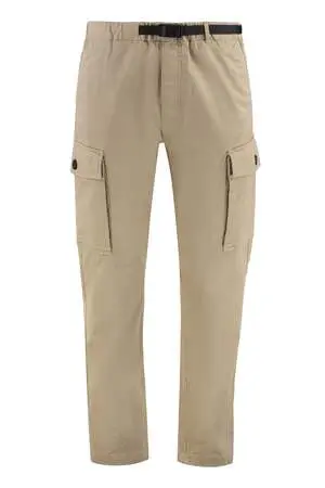 Woolrich Belted Cotton Cargo Trousers With Flap Pockets - Beige