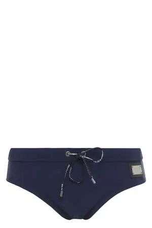 Dolce & Gabbana Classic Slip Swim Shorts With Elastic Drawstring Waist - Blue
