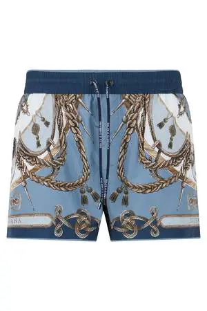 Dolce & Gabbana Dolce & Gabbana Graphic Print Swim Shorts Light Blue