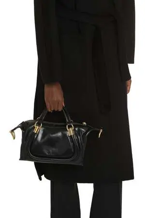 Chloé Paraty 24 Piccola Mini Leather Shoulder Handbag - Black