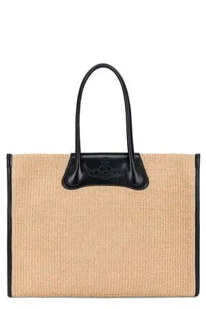 VIVIENNE WESTWOOD Vivienne Westwood Woven Tote Handbag Beige