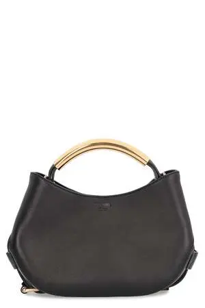 Moschino Mini Leather Handbag, 25 Cm X 15 Cm X 8.5 Cm - Black