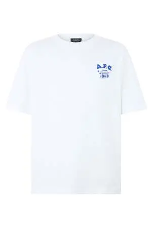 A.p.c. Cotton T-shirt With Stylized Chest Logo - White