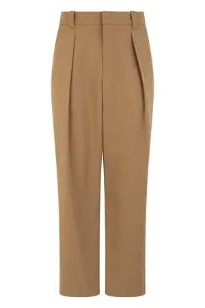 A.p.c. Pleated High-waist Cotton-blend Trousers
