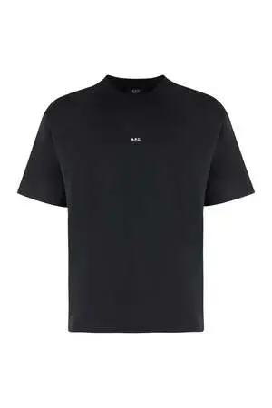 A.p.c. Boxy Micro Logo Cotton Crew-neck T-shirt - Black