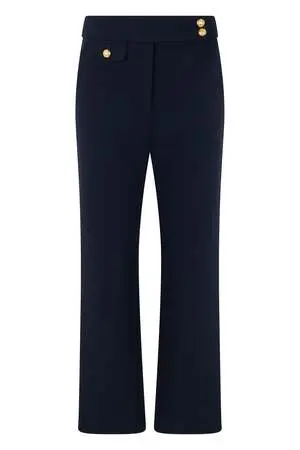 Veronica Beard Slim Trousers With Decorative Buttons - Blue