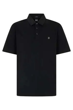BOSS Short Sleeve Cotton Polo With Classic Collar - Black
