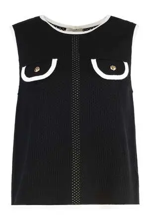 Elisabetta Franchi Tank Top With Flap Pockets & Back Bows