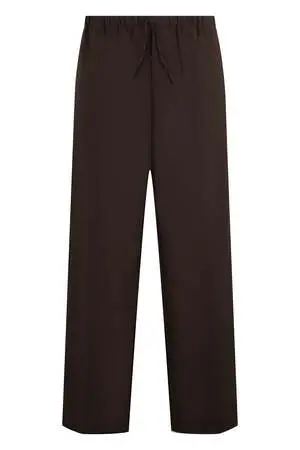 BOSS Virgin Wool Drawstring Loose Pants - Black