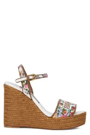 Dolce & Gabbana Majolica Print Wedge Espadrille Sandals