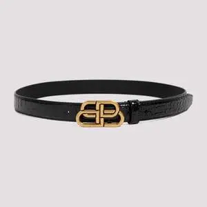 Balenciaga Bb Thin Belt - Black