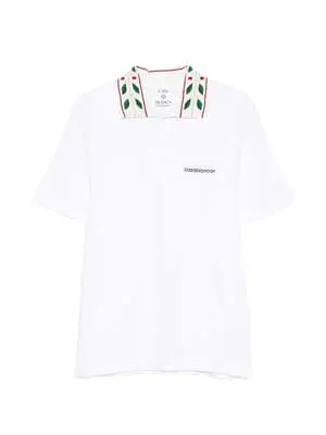 Casablanca Logo-embroidered Polo Shirt - White