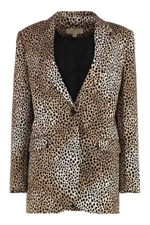 Michael Kors Leopard Print Single-breasted Blazer