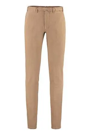 THE ALPHABET The Stretch Cotton Chino Trousers With Welt Back Pockets - Camel